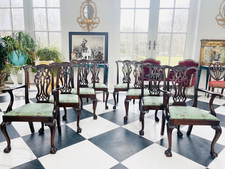 Set of 8 Chippendale Chairs For Sale at 1stDibs