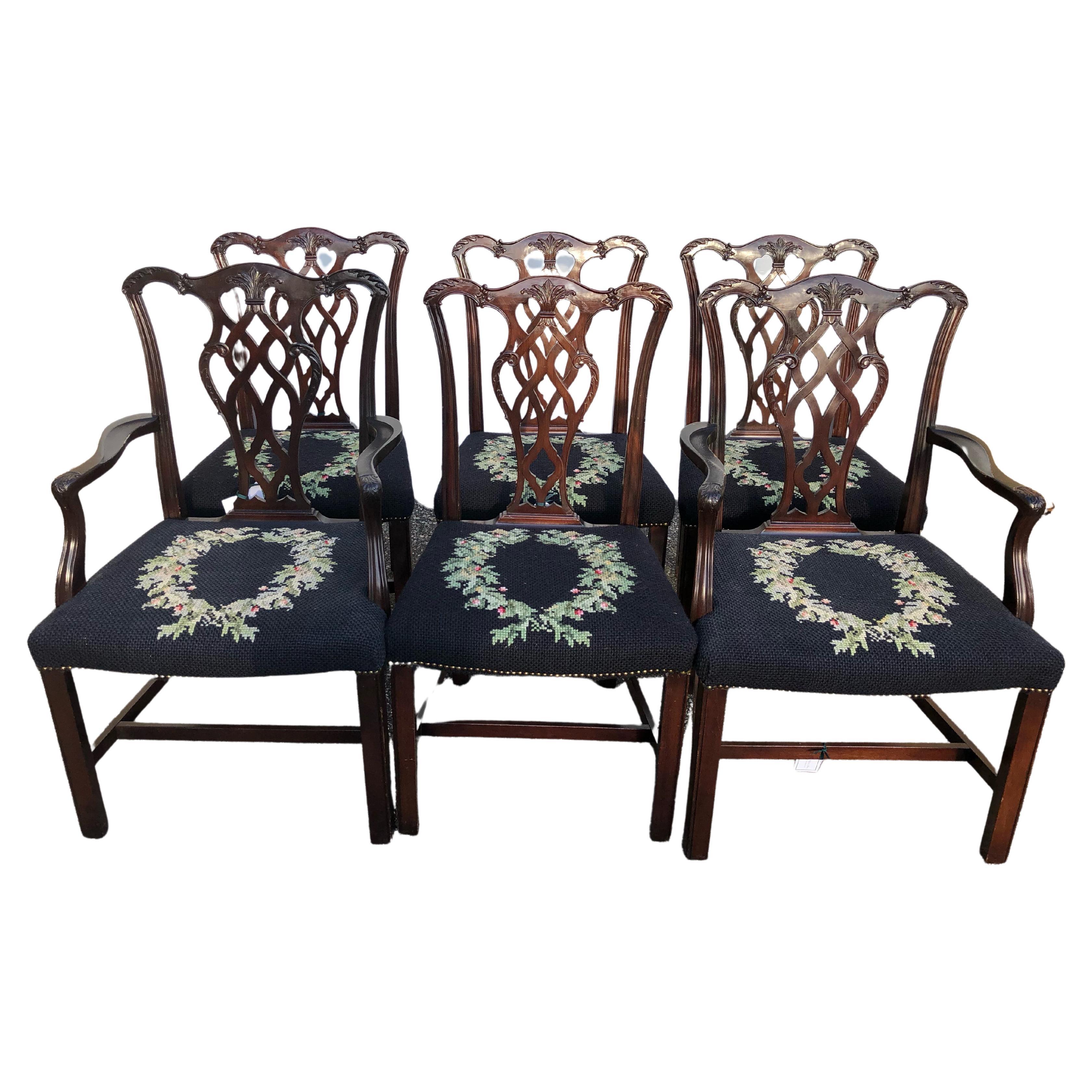 Chippendale Period Mahogany Wing Chair at 1stDibs