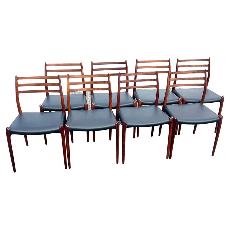 Set of 8 Danish Model 78 Rosewood Dining Chairs, by Niels O. Møller For ...