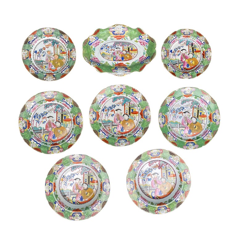Set of 8 Early 19th Century English Mason's Enameled Ironstone China in ...