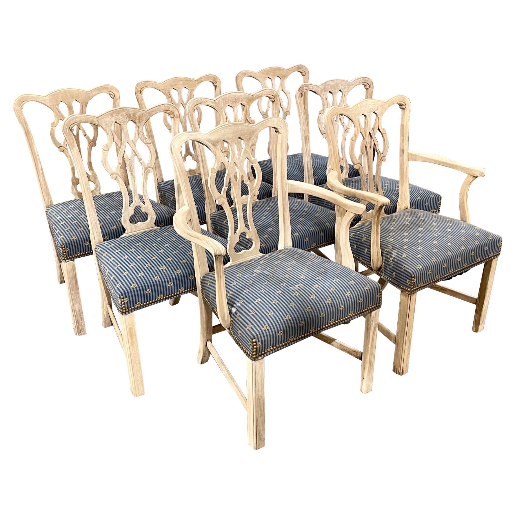 Set of 8 Sheraton-Style Shield Back Dining Chairs at 1stDibs