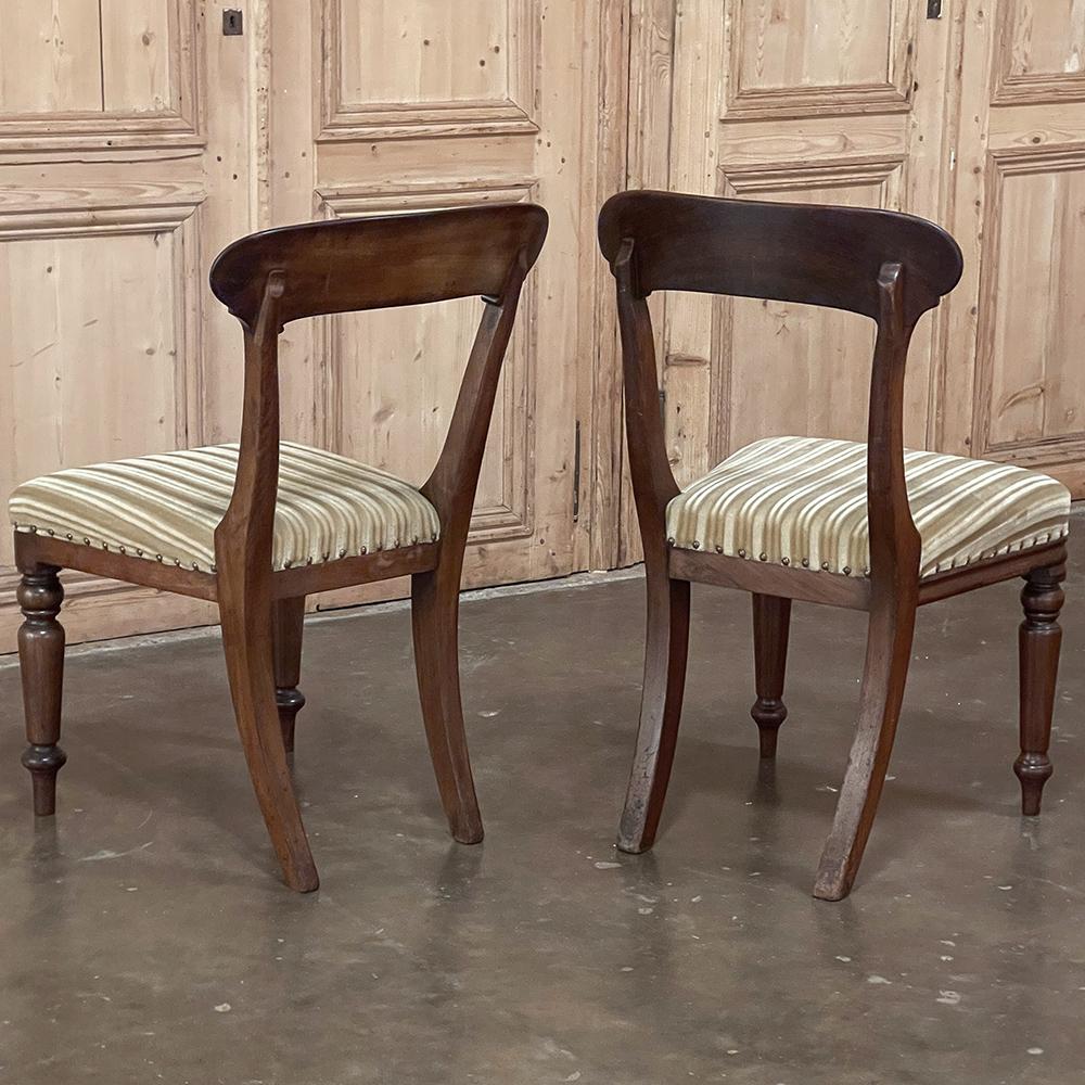 Set of 8 French Louis Philippe Dining Chairs with Striped Mohair For ...