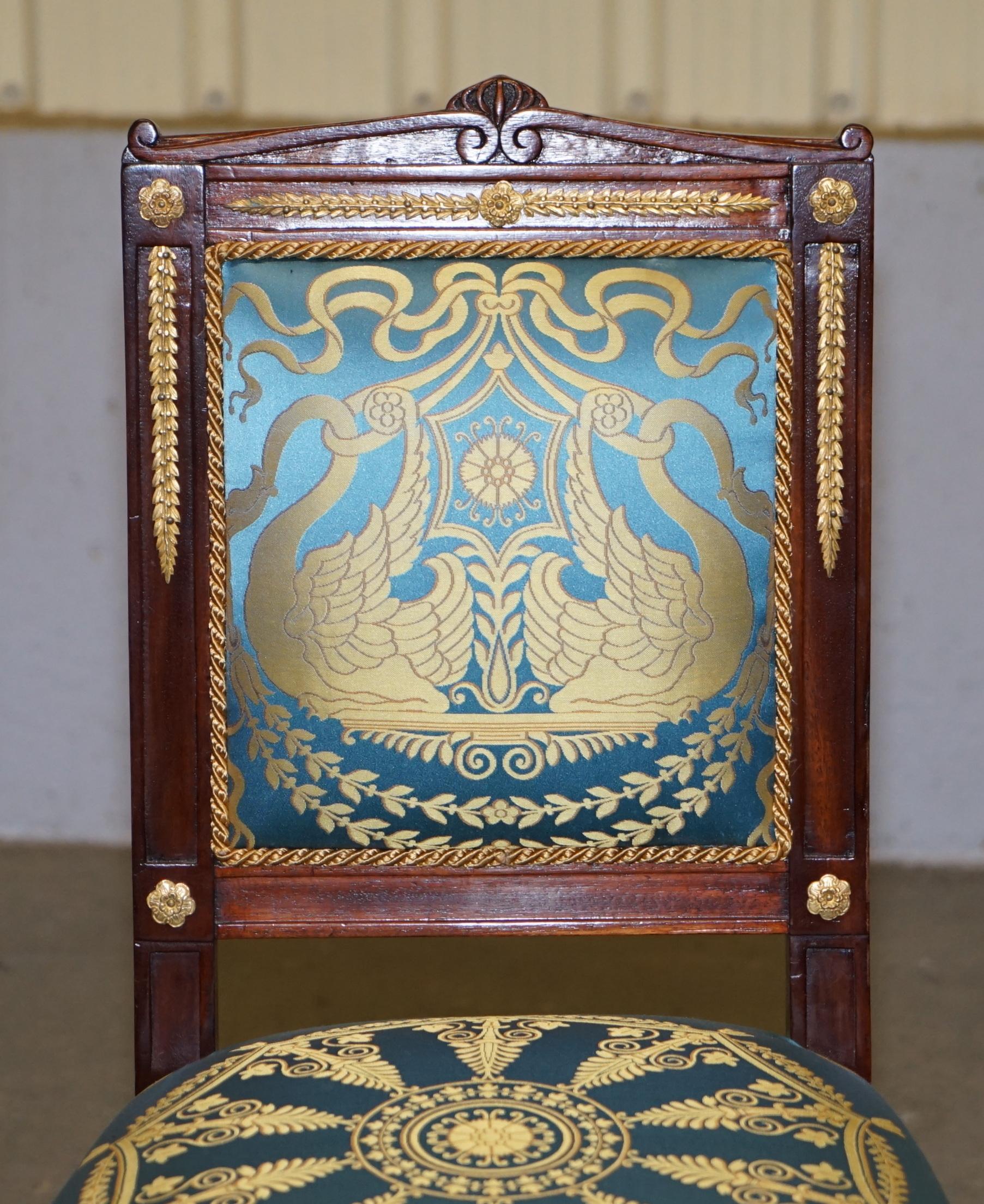 Set of 8 French Napoleon III Empire Style Dining Chairs Bronze Mounts ...