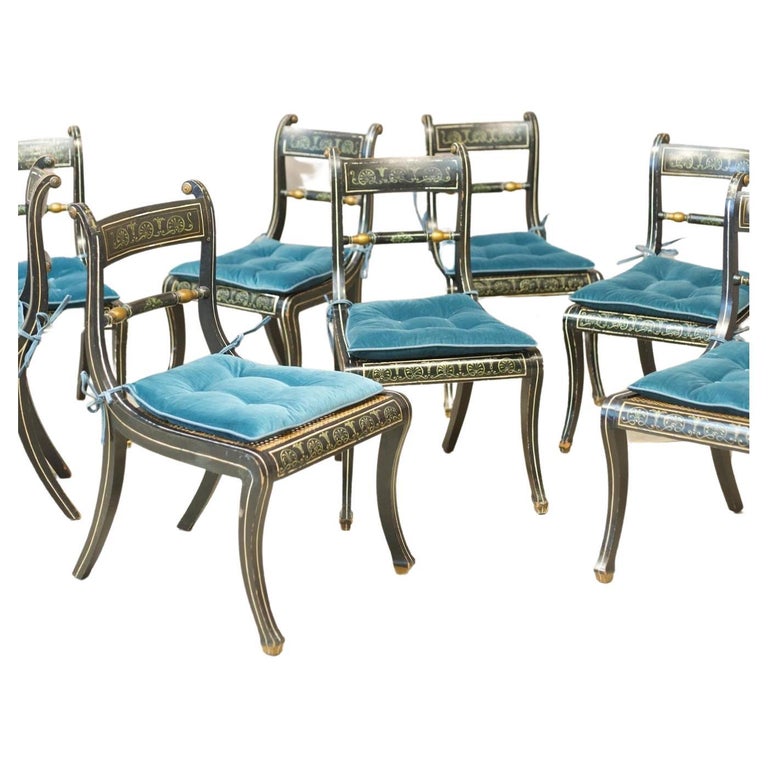 Set of 8 Georgian Regency Period Dining Chairs For Sale at 1stDibs