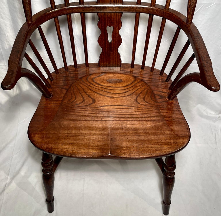 Set of 8 Hand-Made English Oak Windsor Arm Chairs For Sale at 1stDibs