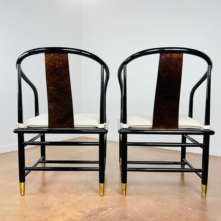 Set of 8 Henredon Scene Three Lacquered Dining Chairs at 1stDibs