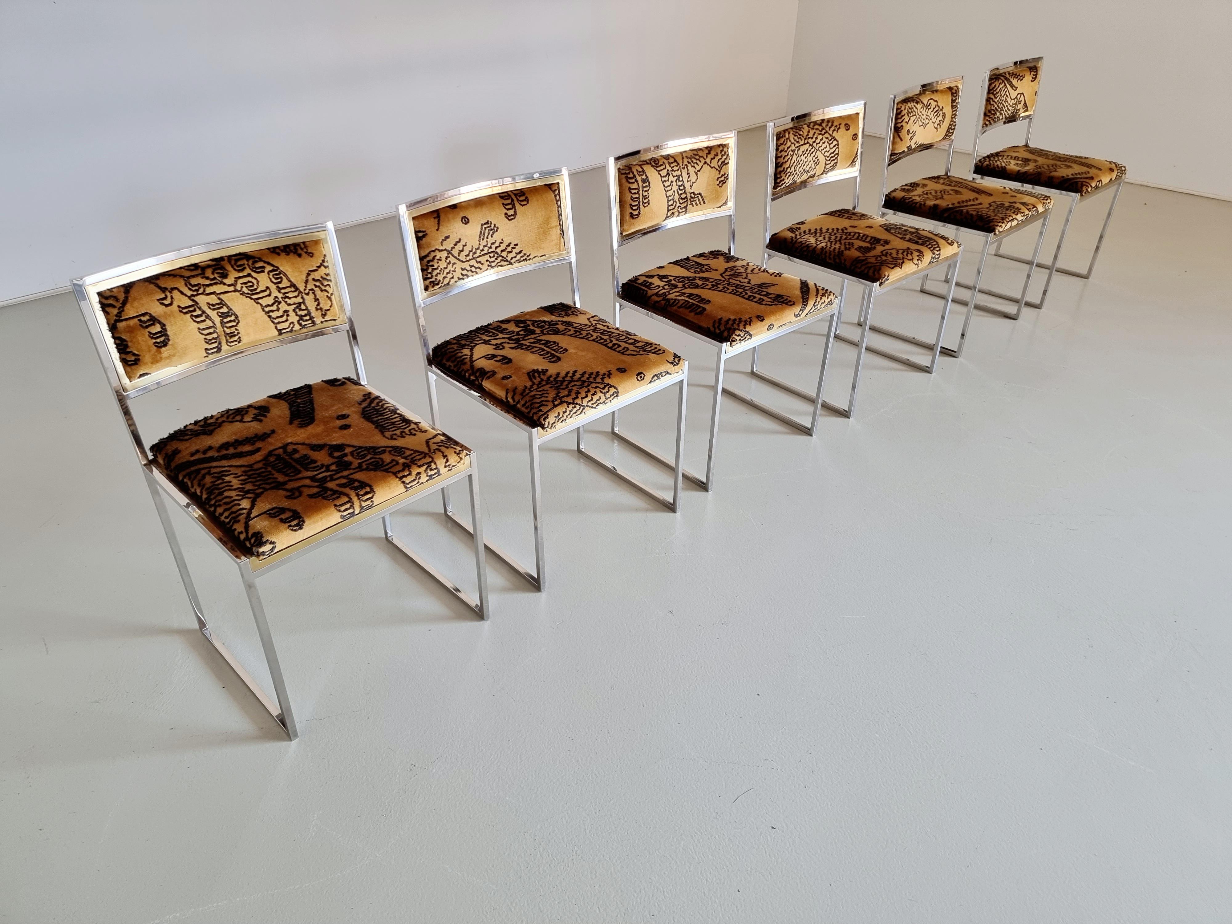 Set of 8 Hollywood Regency Dining Chairs in the Style of Willy Rizzo ...