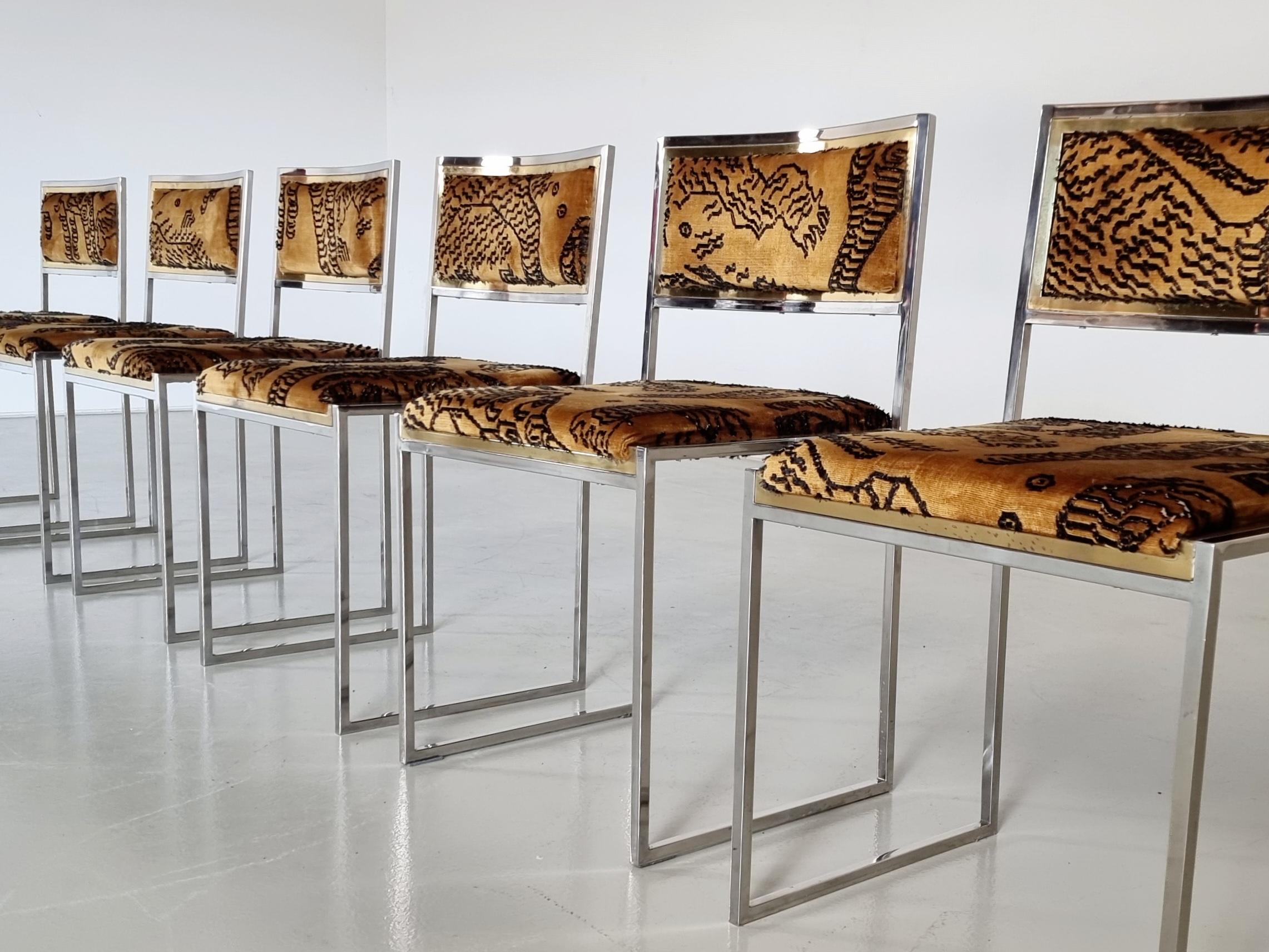 Set of 8 Hollywood Regency Dining Chairs in the Style of Willy Rizzo ...