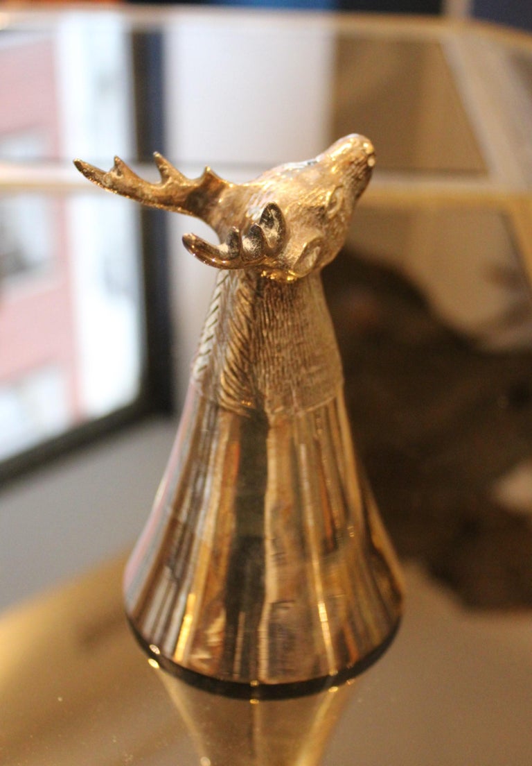 Set of 8 Hunting Glass, in Silver Metal For Sale at 1stDibs