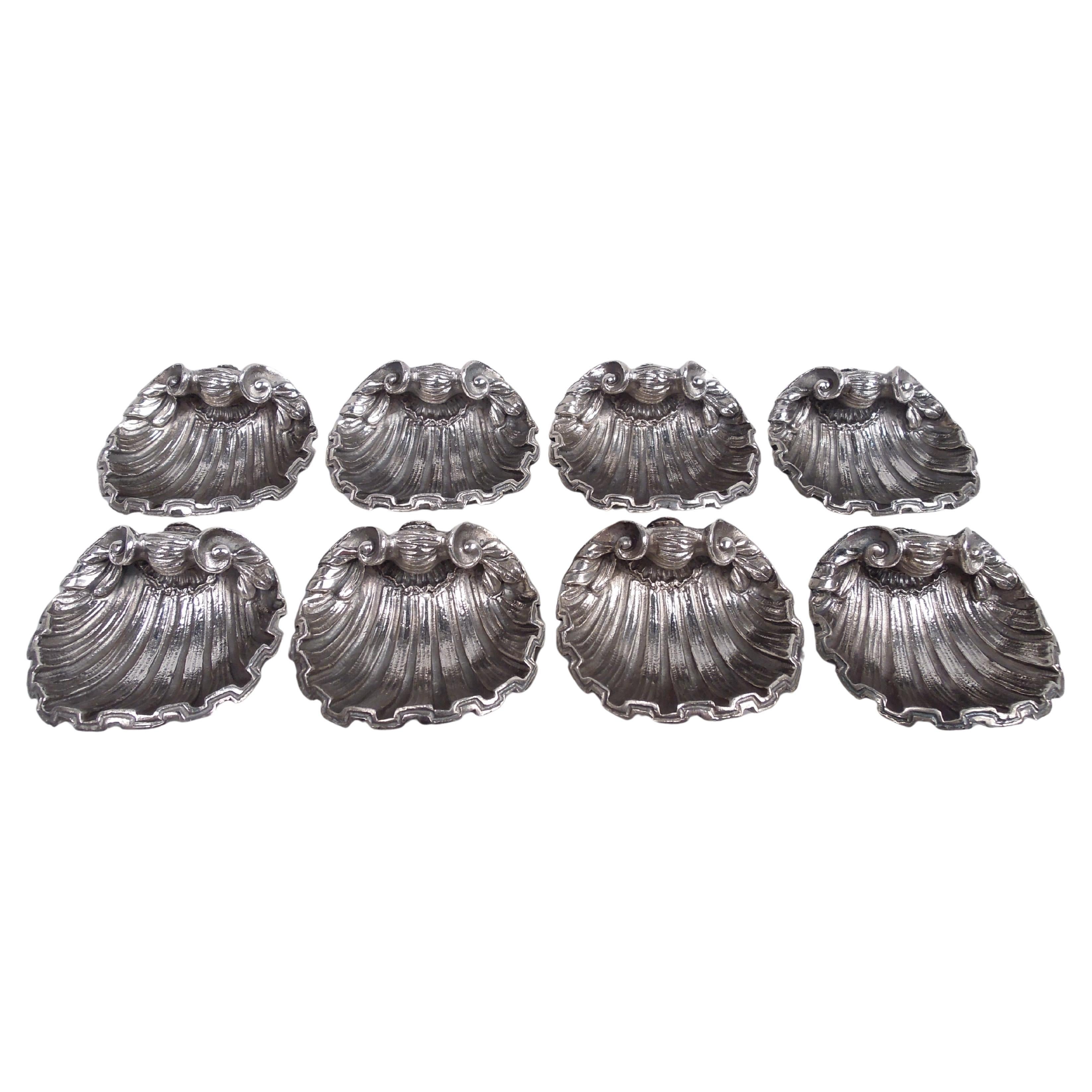 Set of 6 Tiffany Modern Sterling Silver Scallop Shell Nut Dishes For ...