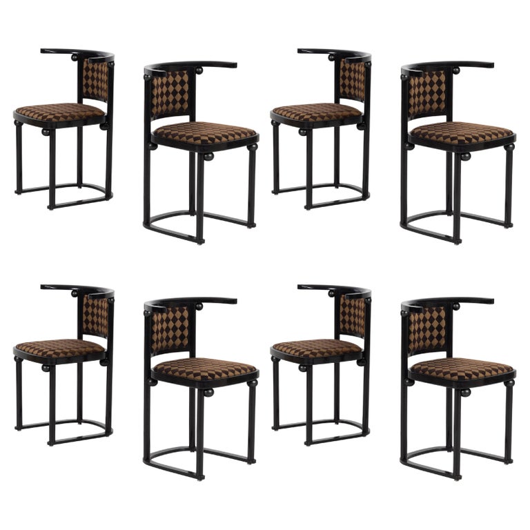 Set of 8 Josef Hoffmann Fledermaus Dining Chairs at 1stDibs