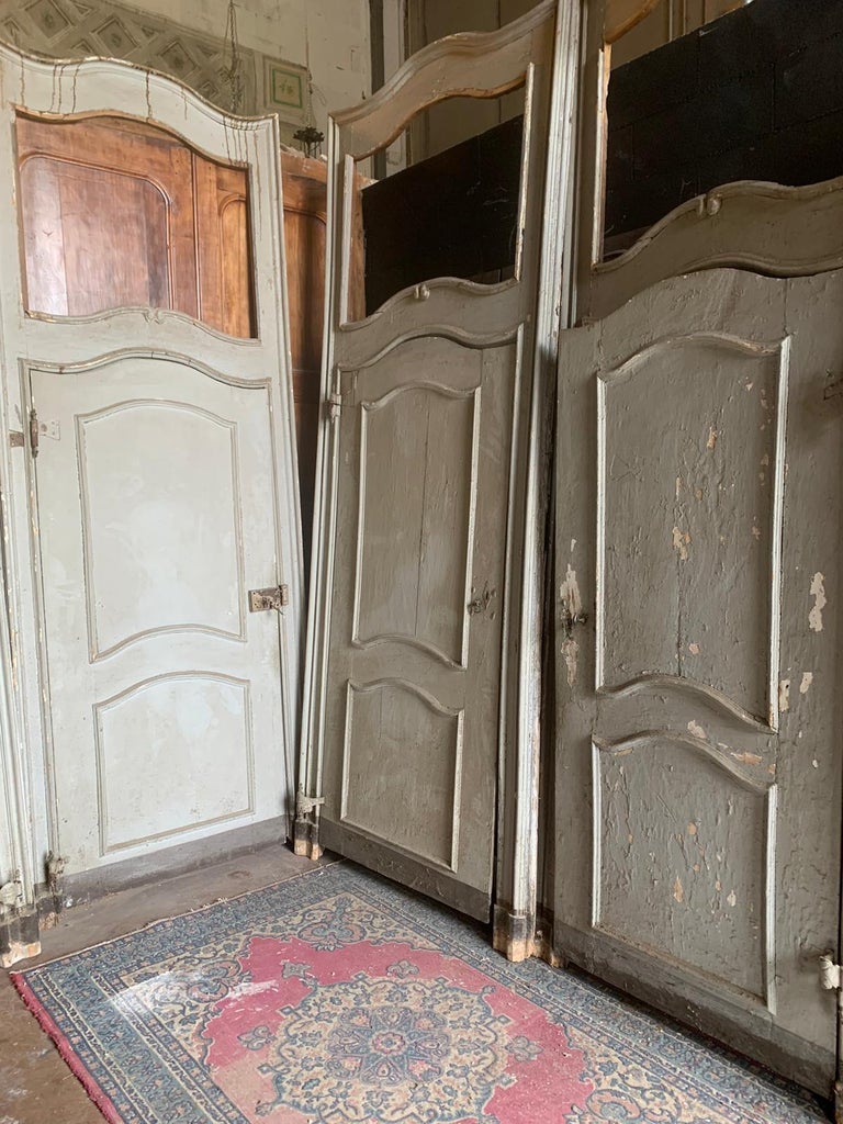 Set of 8 Lacquered Interior Doors with Frame and Overdoor, '700 Italy ...