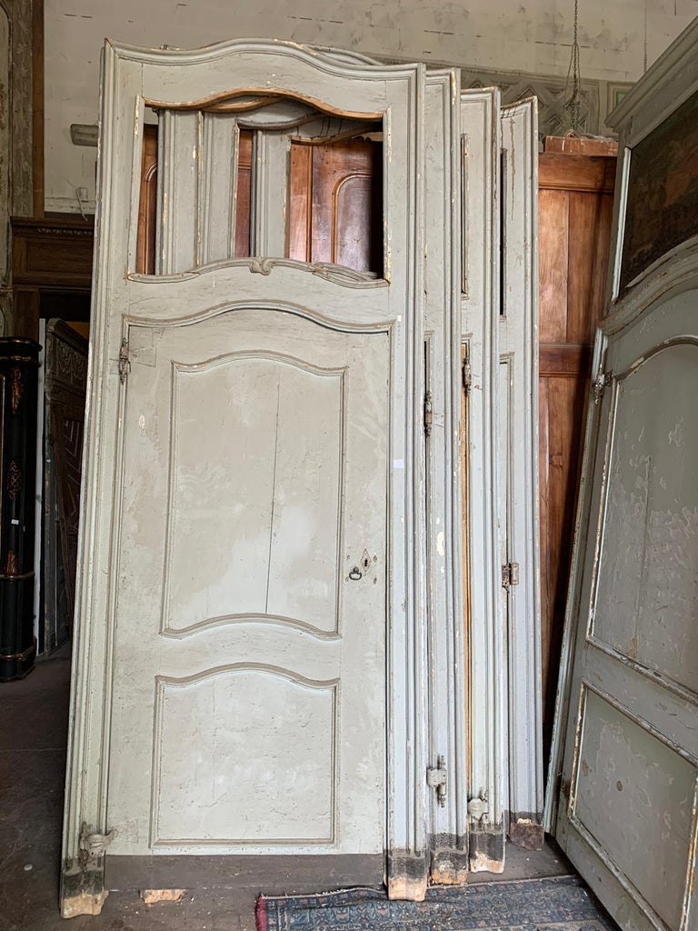 Set of 8 Lacquered Interior Doors with Frame and Overdoor, '700 Italy ...