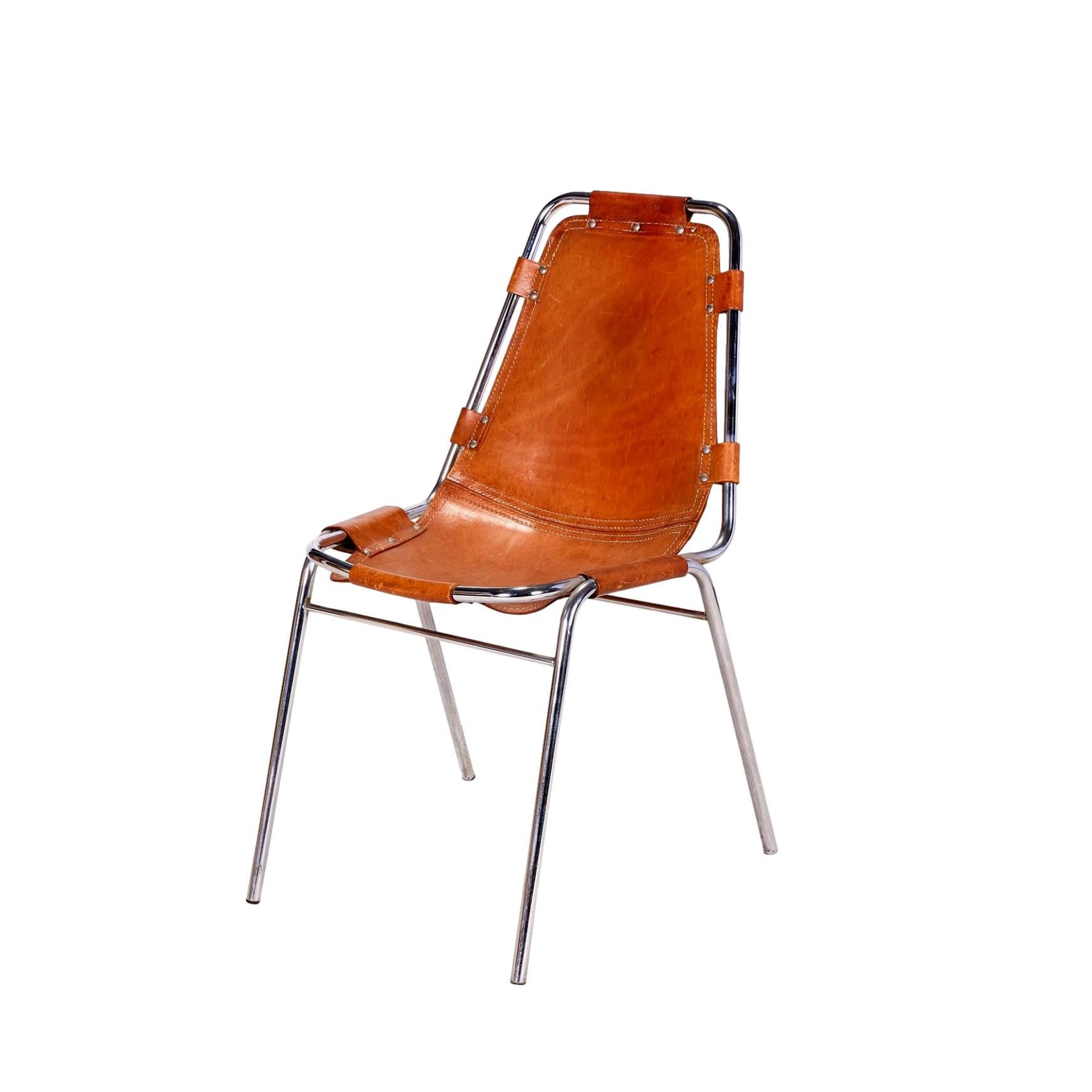 Set of 8 Les Arc Dining Chairs Selected by Charlotte Perriand, 1960s ...