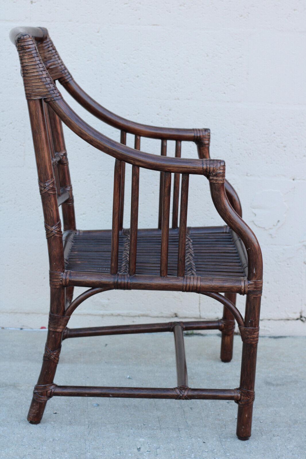 Elinor McGuire Balboa Rattan Arm Chairs or Dining Chairs, a Set of 8 ...