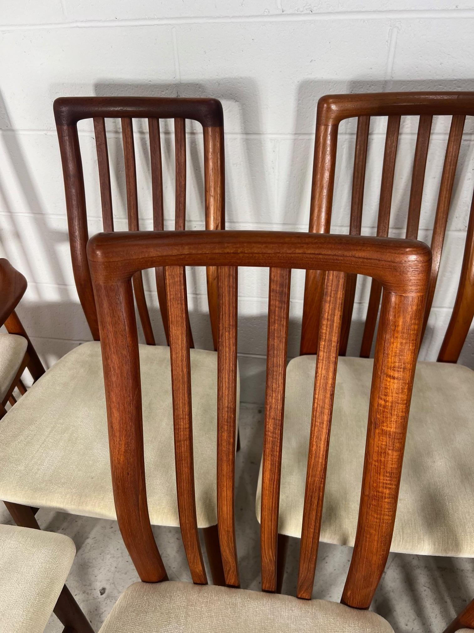 Set Of 8 Mid Century Danish Modern Teak Dining Chairs Schou Andersen 2 ...