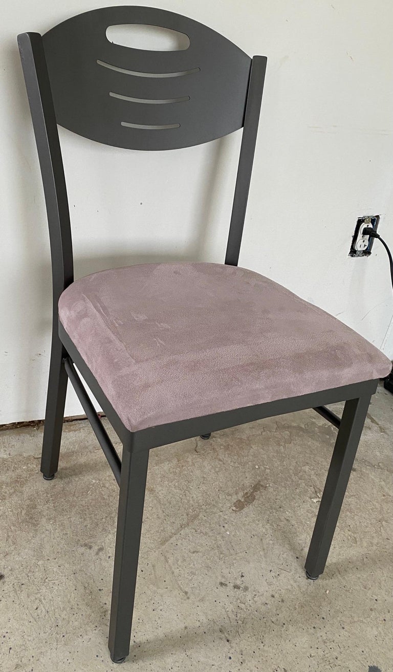 Set of 8 Mid-Century Modern Metal Dining Chairs For Sale at 1stDibs