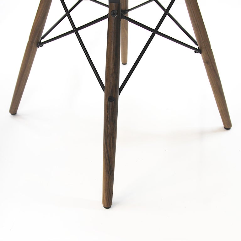 Set of 8 Mid Century Modern Mustard Yellow Dowel Base Eames Dining ...