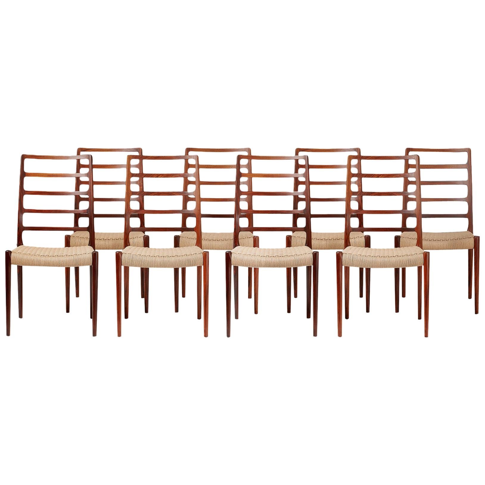 Set of 8 Niels Møller Model 77 Dining Chairs, 1959 For Sale at 1stDibs