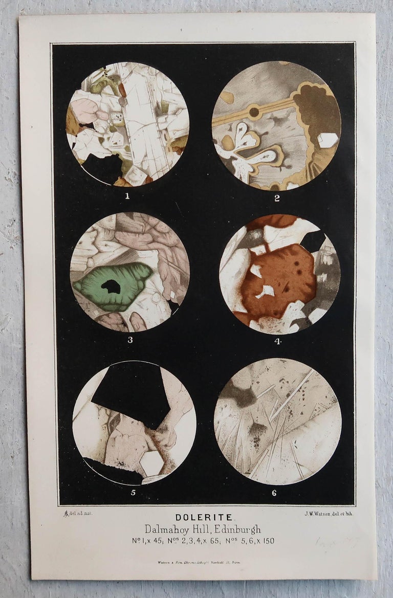 Set of 8 Original Antique Prints of Microscopic Rock Samples, 1883 For ...