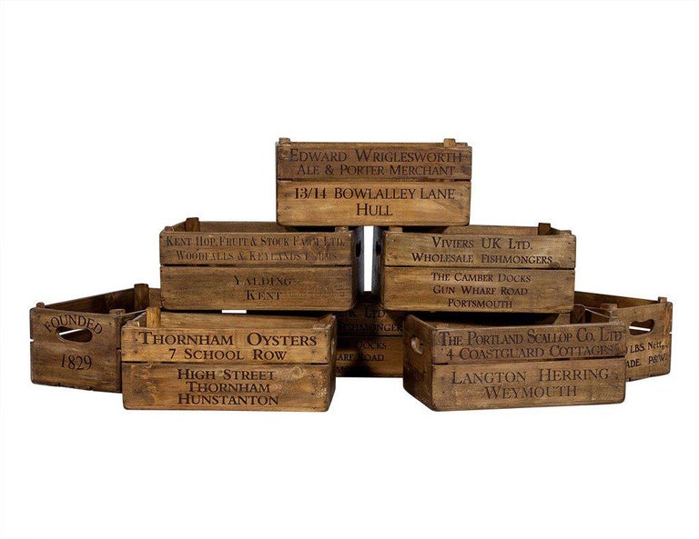 Set of 8 Original Old Wooden Decorative Boxes For Sale at 1stDibs