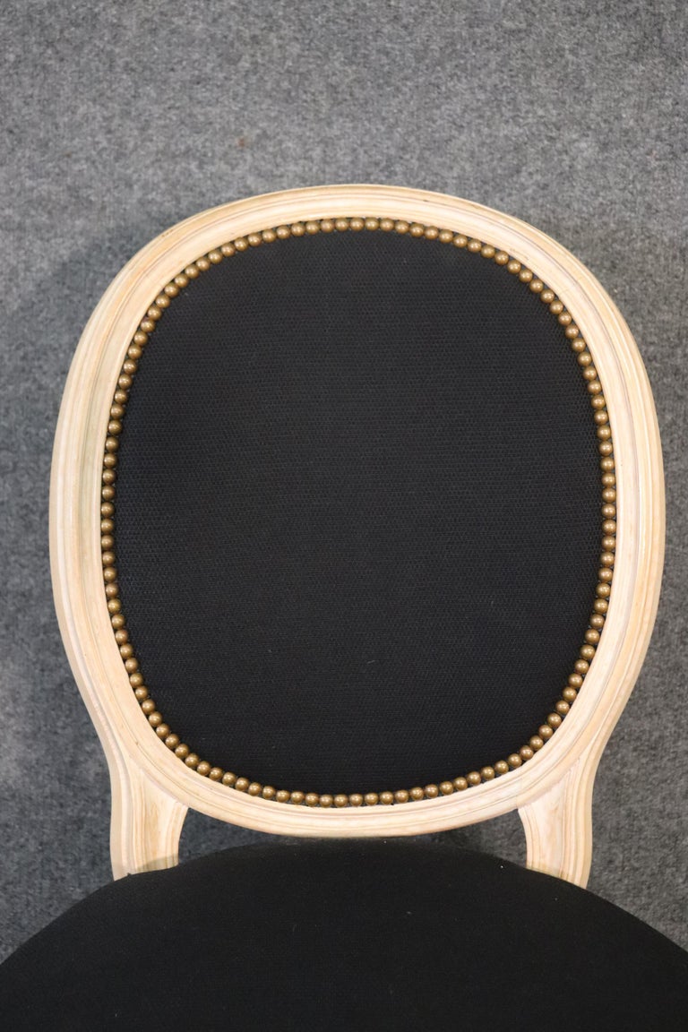 Set of 8 Oval Back French Louis XVI Style Limed Walnut Dining Chairs at ...