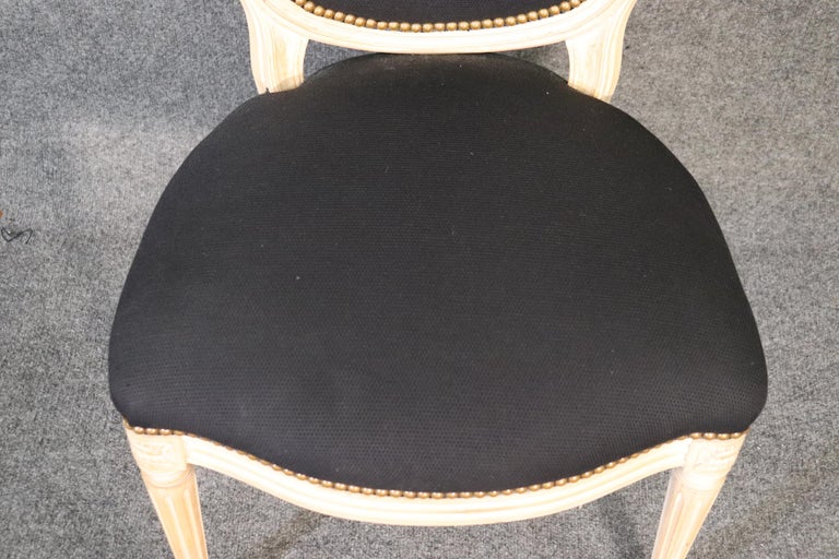 Set of 8 Oval Back French Louis XVI Style Limed Walnut Dining Chairs at ...