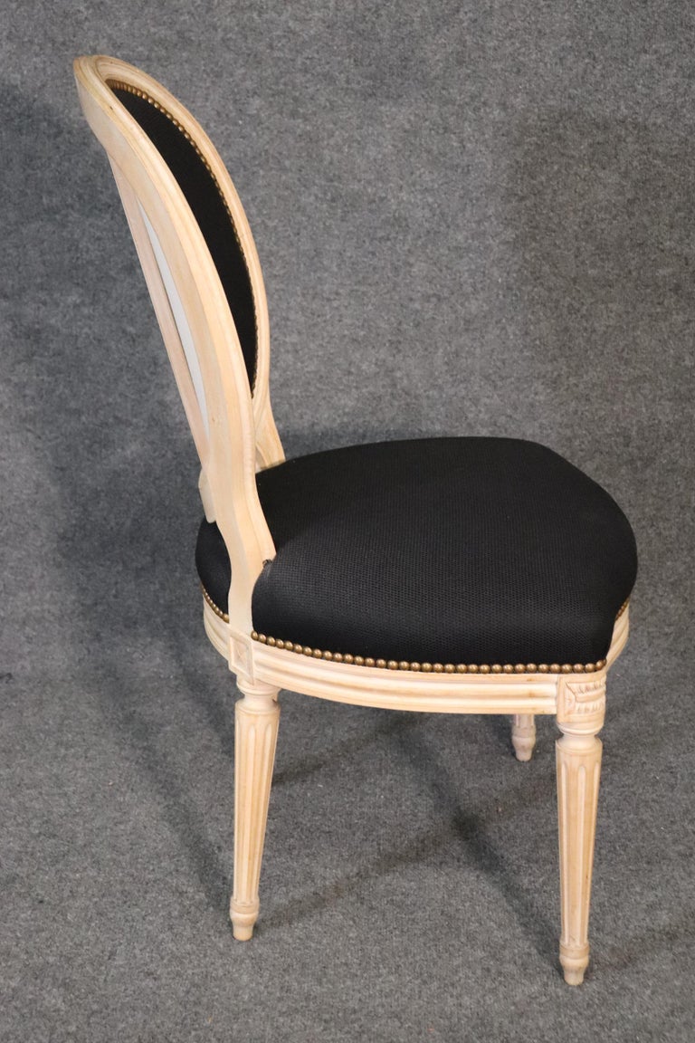 Set of 8 Oval Back French Louis XVI Style Limed Walnut Dining Chairs at ...