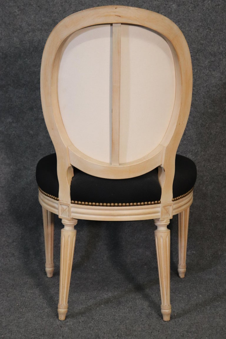 Set of 8 Oval Back French Louis XVI Style Limed Walnut Dining Chairs at ...