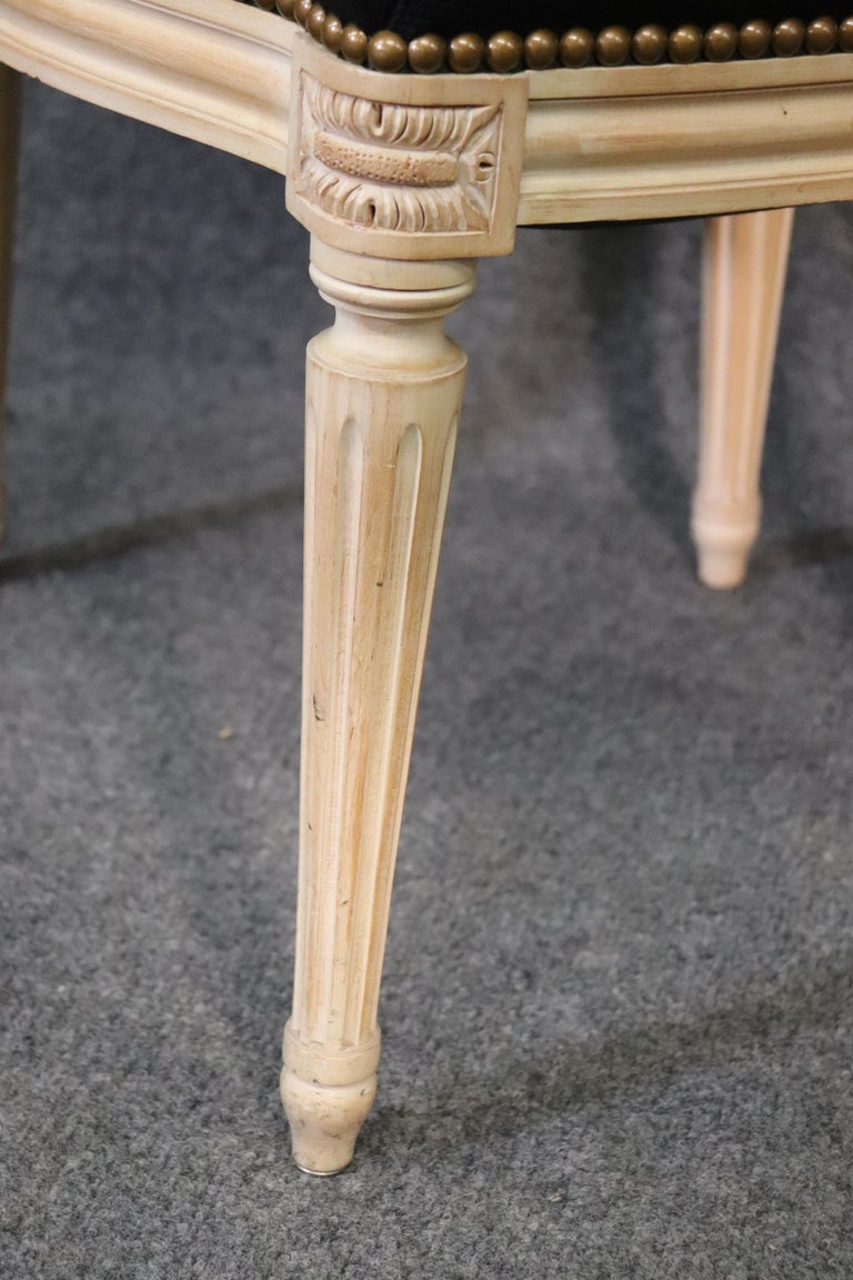 Set of 8 Oval Back French Louis XVI Style Limed Walnut Dining Chairs at ...