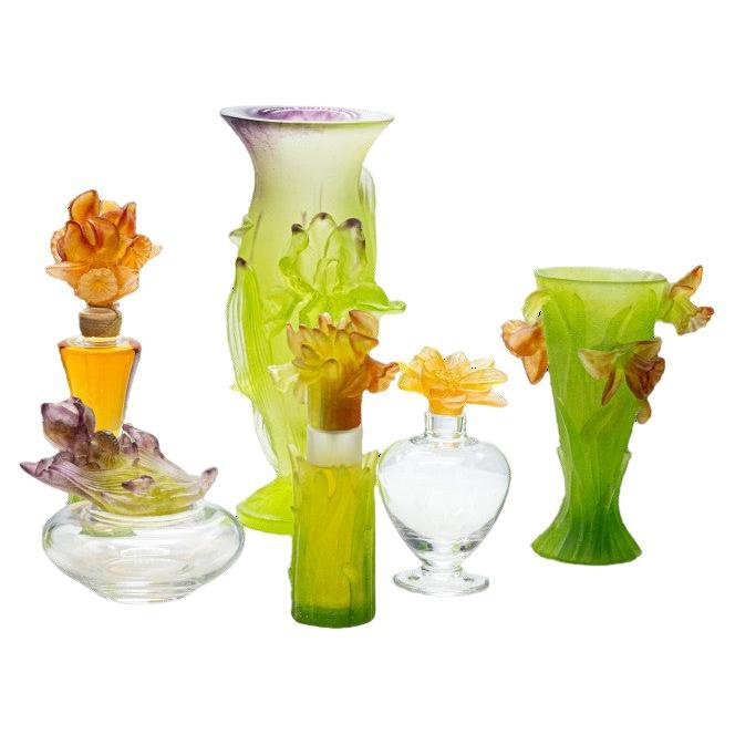 Daum, Set of 4 Items, Pâte de Verre, Lilac Orange Green, Franc For Sale ...