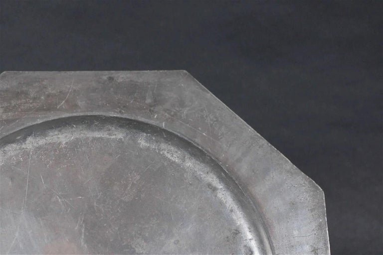 Set of 8 Pewter Octagonal Plates, 18th Century at 1stDibs