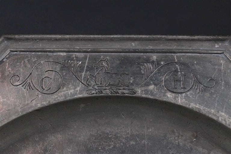 Set of 8 Pewter Octagonal Plates, 18th Century at 1stDibs