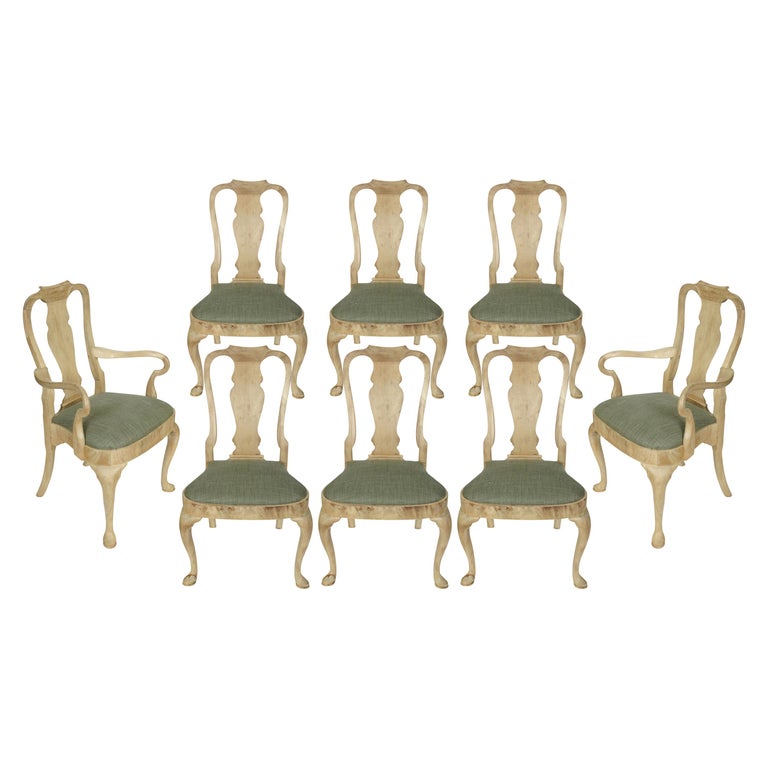Set of 8 Queen Anne Dining Chairs For Sale at 1stDibs