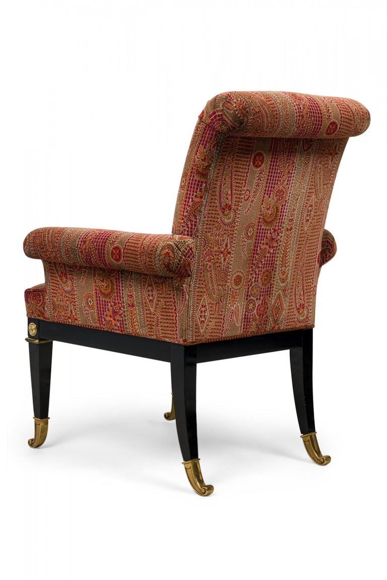 Set of 8 Russian Lacquered, Bronze Mounted and Red Upholstered Dining ...