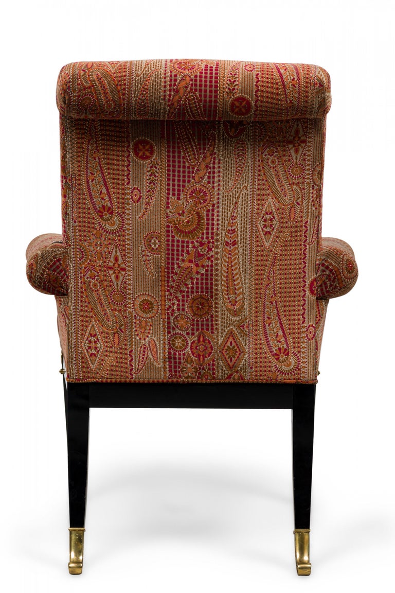 Set of 8 Russian Lacquered, Bronze Mounted and Red Upholstered Dining ...