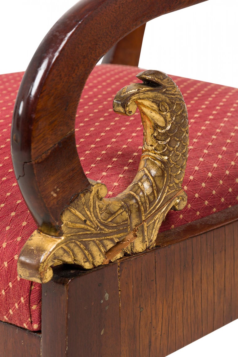 Set of 8 Russian Neo-Classical Mahogany Parcel Gilt Red Upholstered ...