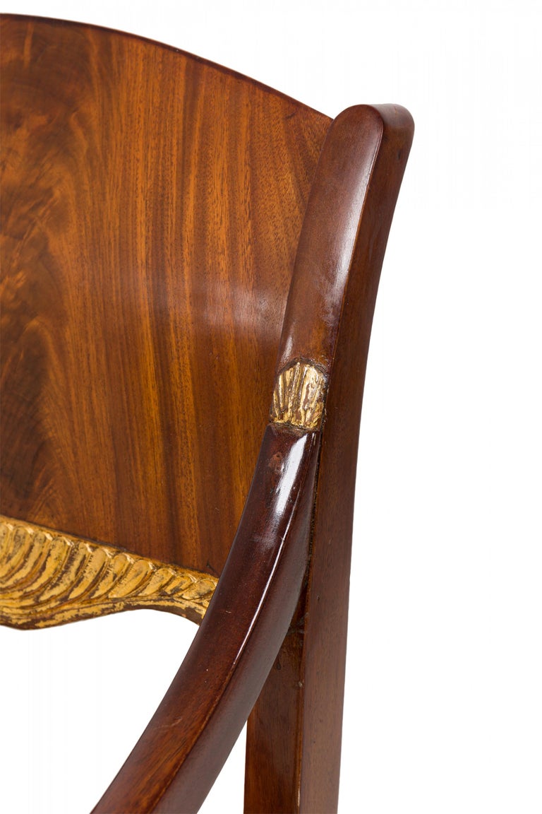 Set of 8 Russian Neo-Classical Mahogany Parcel Gilt Red Upholstered ...