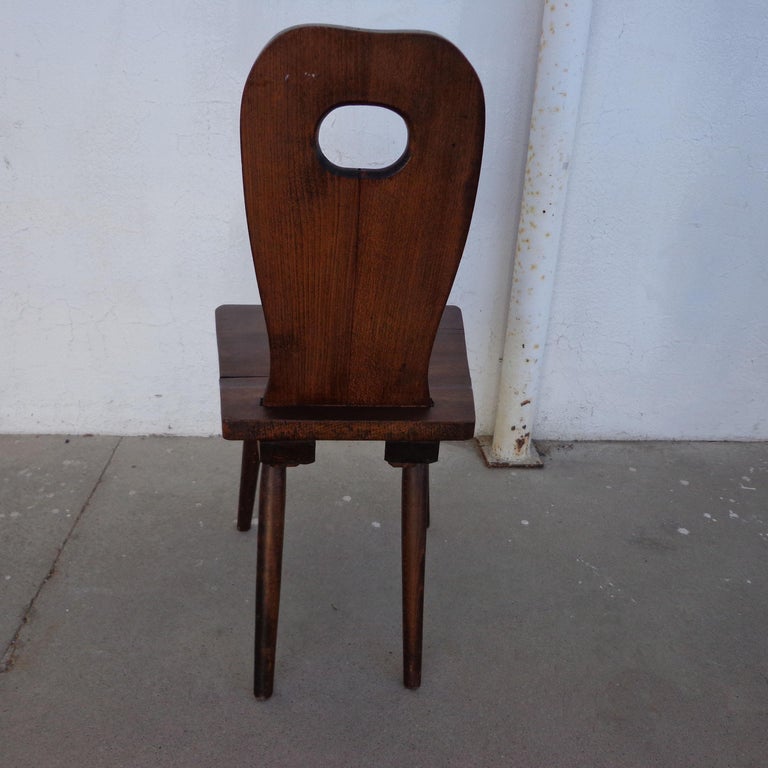 Set of 8 Rustic Brutalist Scandinavian Dining Chairs Attributed to Uno ...