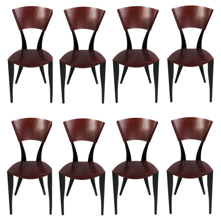 Set of 8 Sculptural Italian Dining Chairs by Mancini and Dorell 4 ...