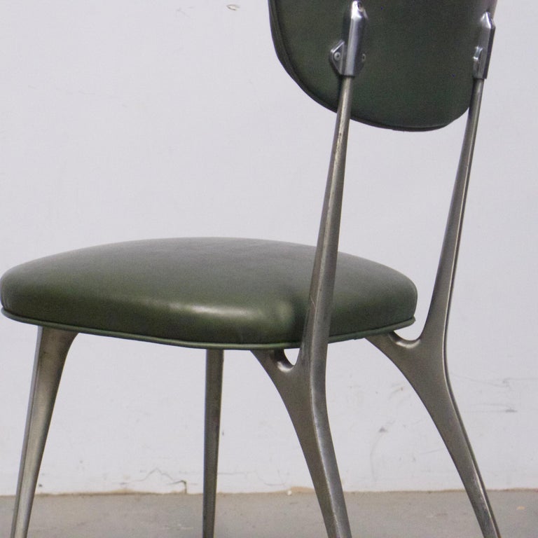 Set of 8 Shelby Williams Sculptural Aluminum Frame "Gazelle" Chairs at ...