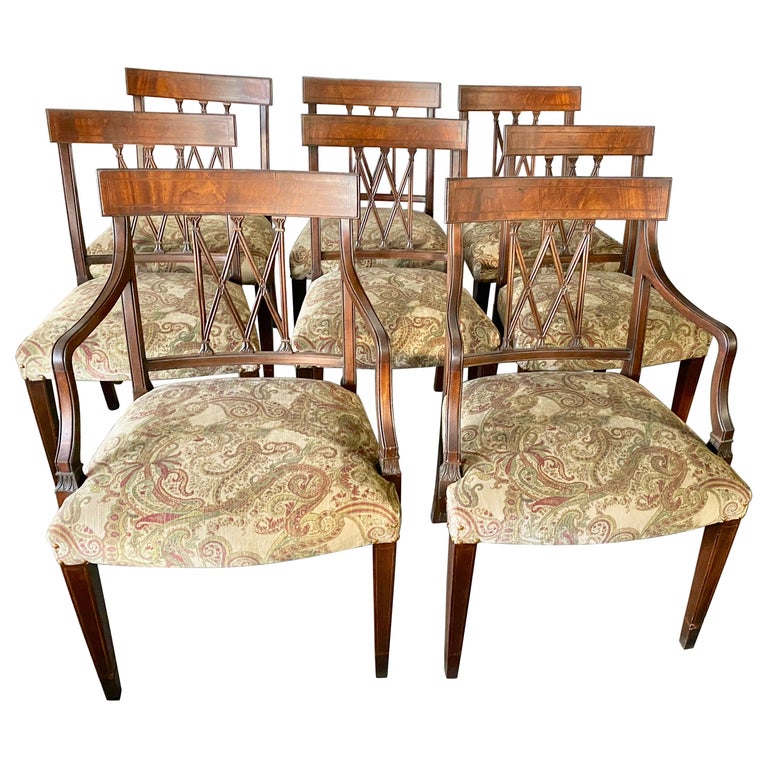 Set of 8 Sheraton Revival Style Dining Chairs at 1stDibs | sheraton ...