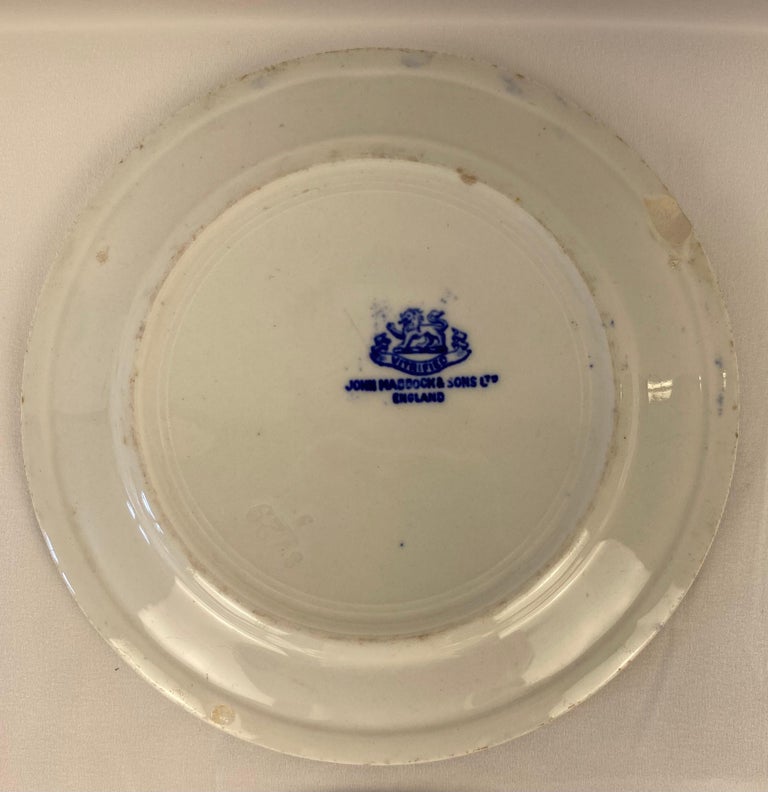 Set of 8 Small English Delft Antique Plates by John Maddock and Sons ...