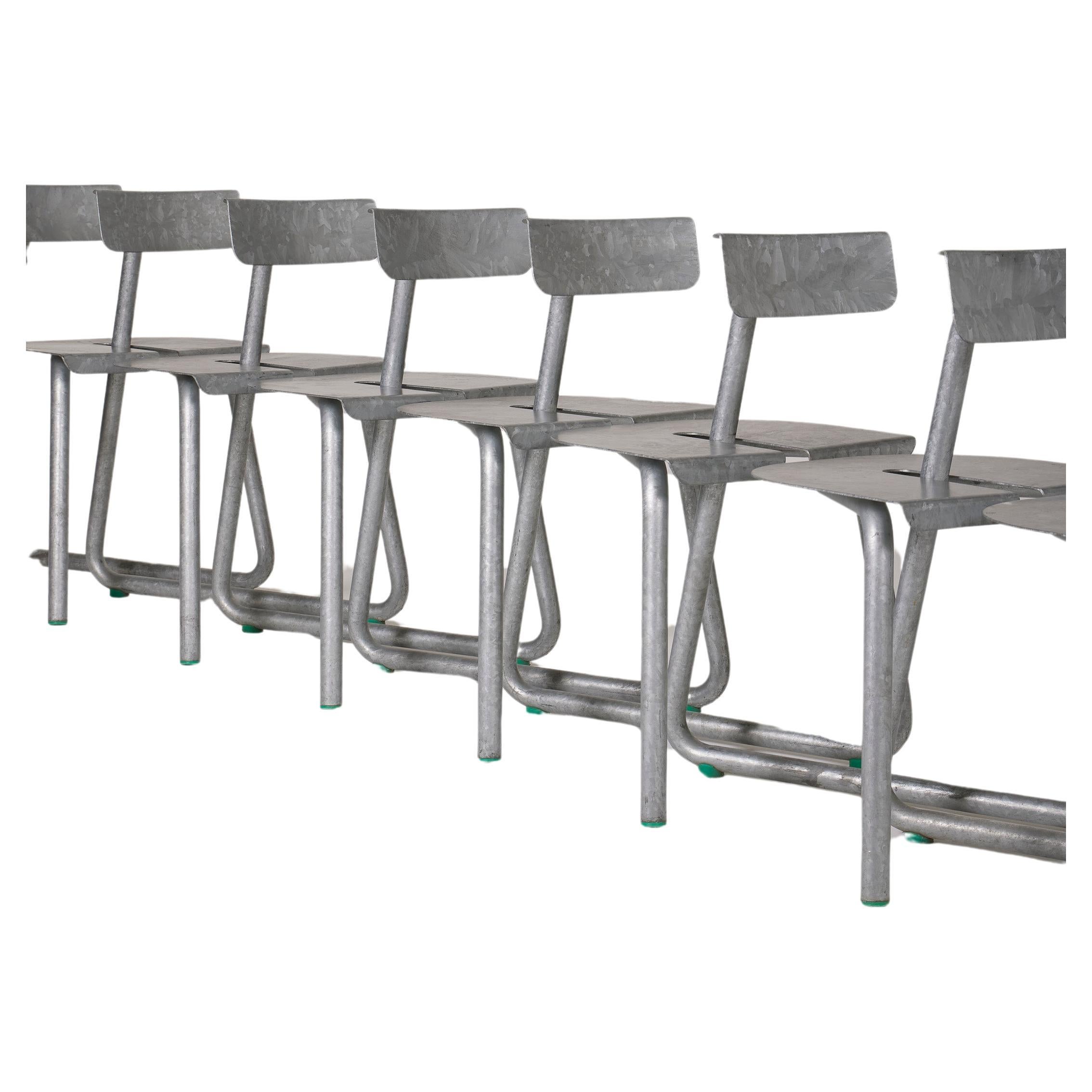 Set of 8 aluminum chairs by Paola Navone For Sale at 1stDibs