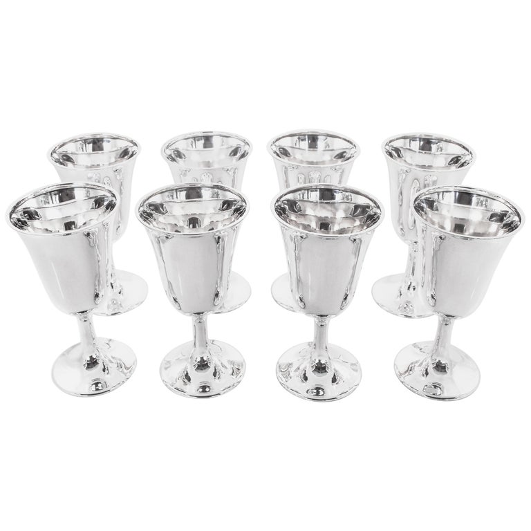 Set of 8 Sterling Goblets at 1stDibs