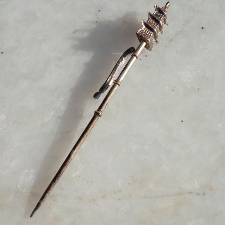 Set of 8 Sterling Silver Oriental Themed Hair Pins by Spritzer Fuhrmann ...