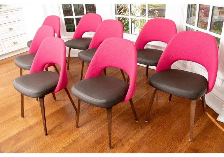 Set of 8 Striking Two Tone Custom Chairs in Mid Century Style For Sale ...