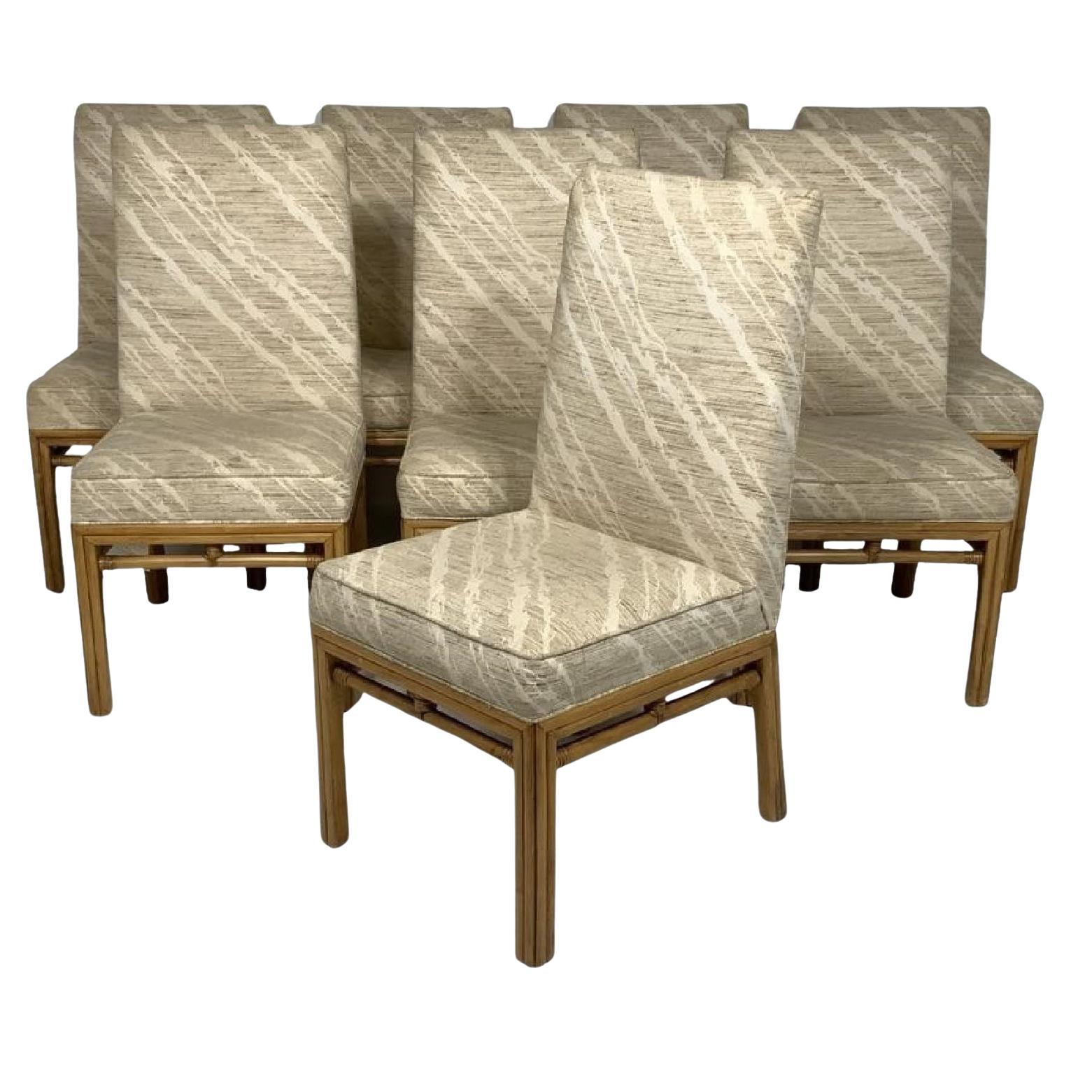 Ficks Reed Hollywood Regency Organic Modern Bamboo Dining Armchairs ...