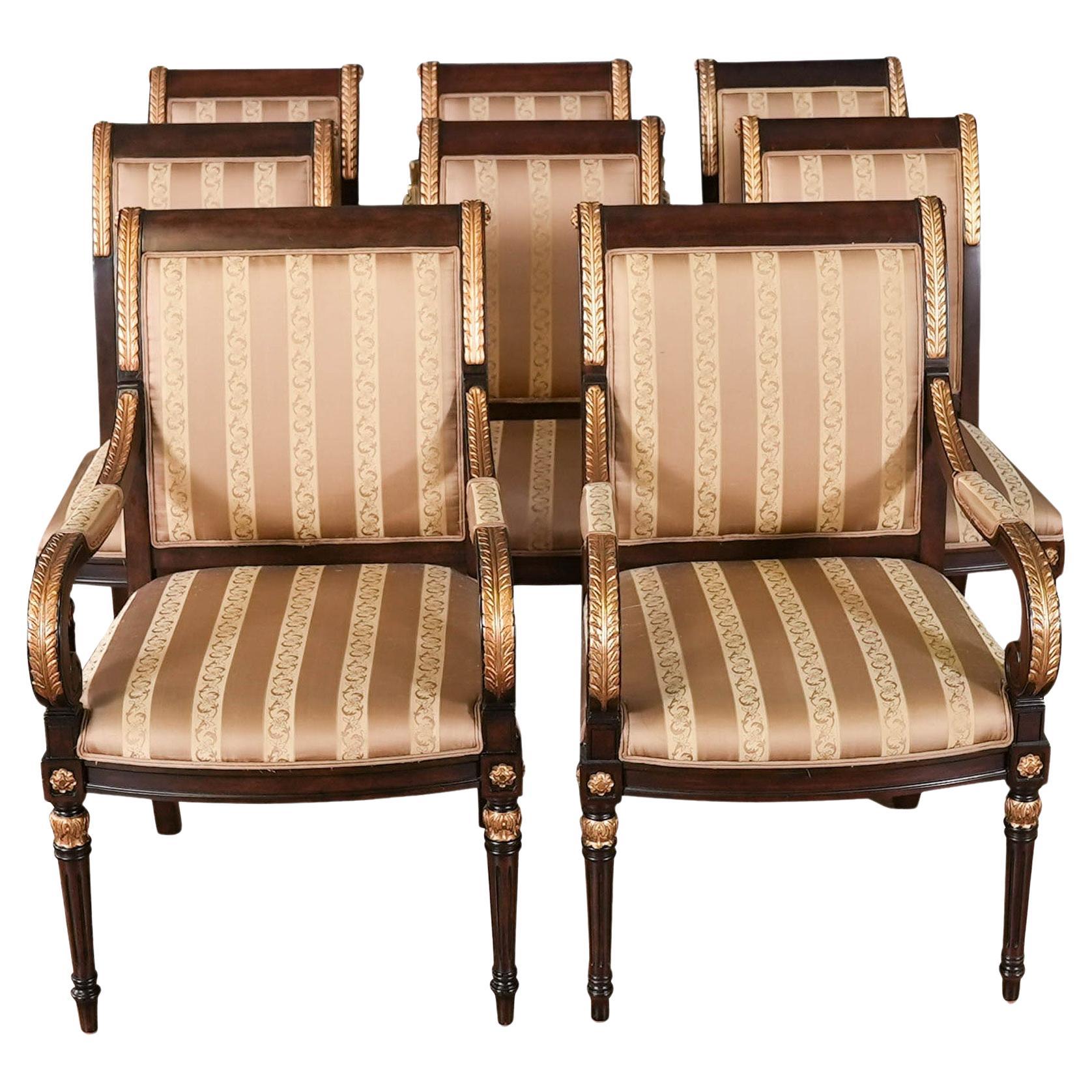 Set of 8 Vintage Maitland Smith Dining Chairs For Sale at 1stDibs