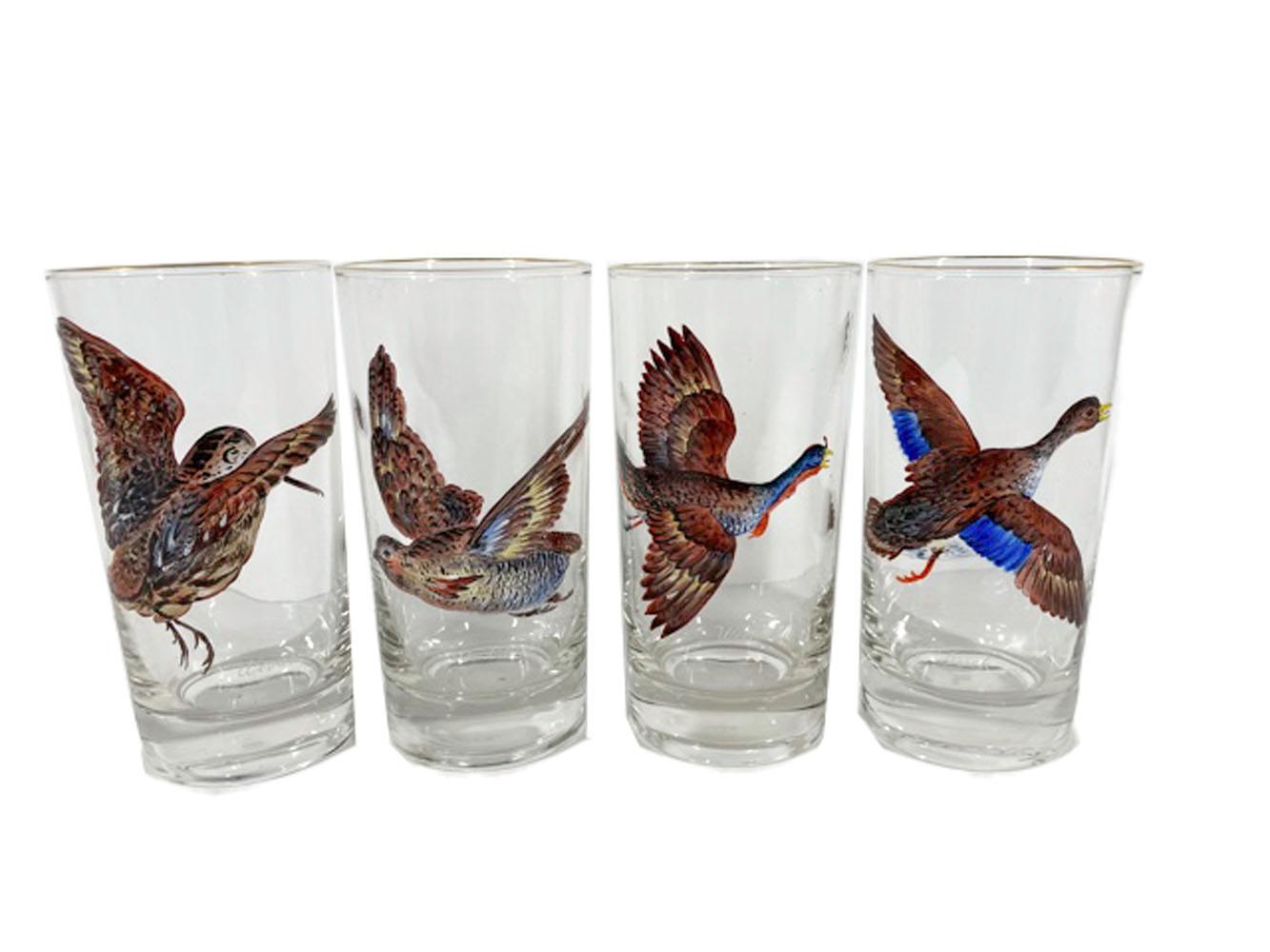 Set of 8 Vintage Ned Smith Gamebird Highball Glasses at 1stDibs | ned ...